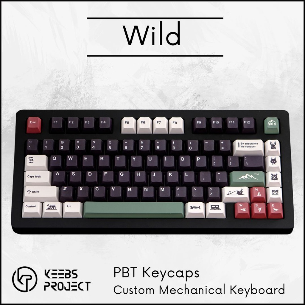 Dark Wild PBT keycaps | 129 keys | Dye-Sub | Colourful Cherry Profile ...