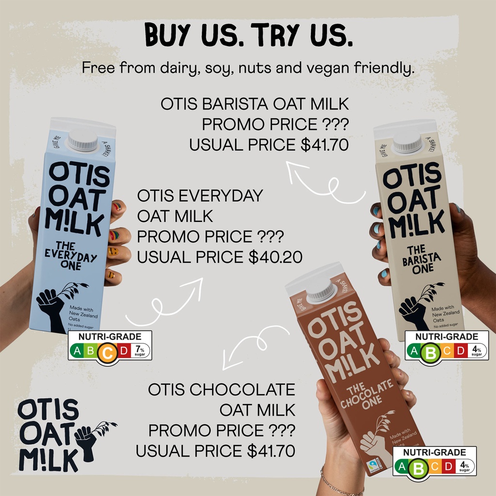 [BOTW DEAL] ANY 2 CARTONS OF OTIS OAT MILK 1L | Shopee Singapore