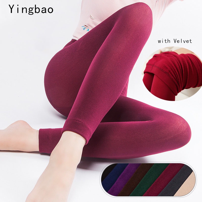 Elastic Waist Women Legging Pant Thick Warm Winter Velvet Office ...