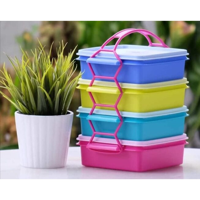 Tupperware Small Goody Box 790ml with Cariolier (4 layers) | Shopee ...