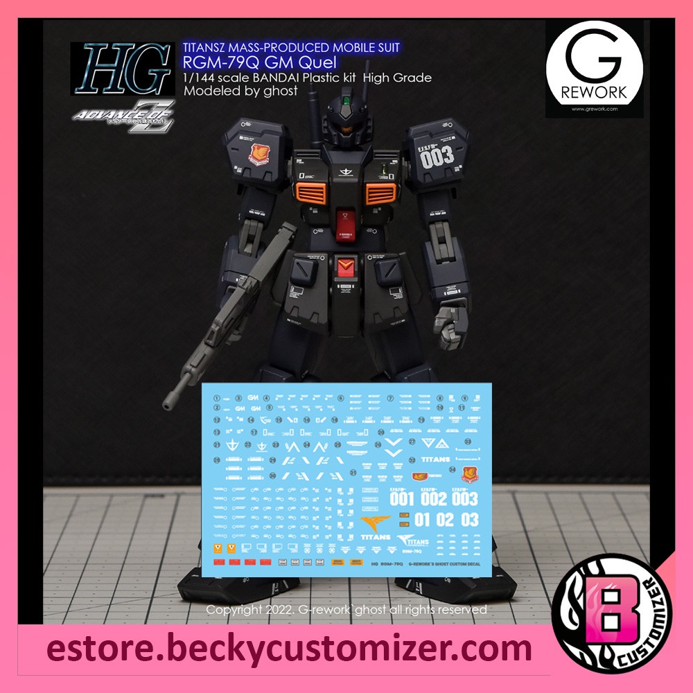 G-Rework [HG] RGM-79Q GM Quel (Water Decal) | Shopee Singapore