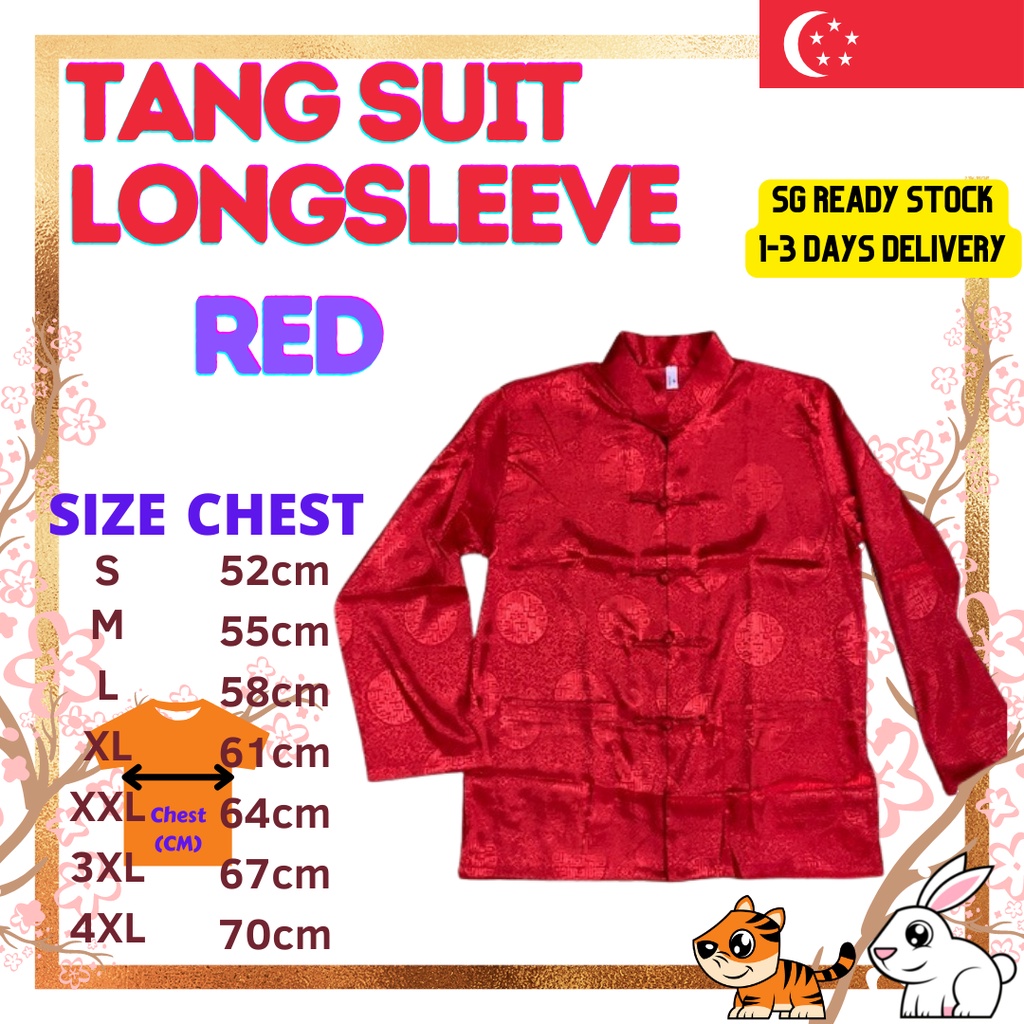 [1-3 DAYS SG DELIVERY] CNY MENS TANG SUIT LONG SLEEVE PREMIUM ...