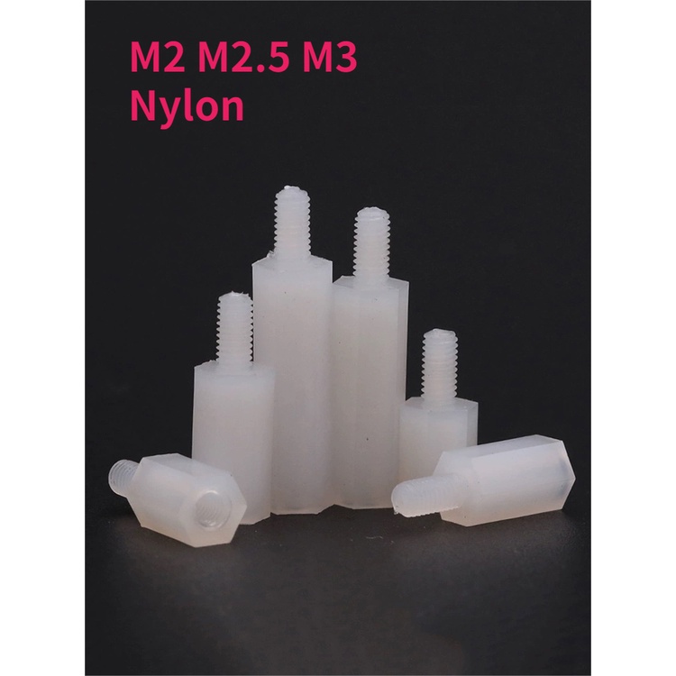 M2 M2.5 M3 White Hex Hexagon Nylon Column Standoff Spacer Column ...
