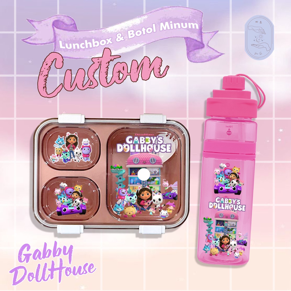 MISO CUSTOM CHARACTER GABBY DOLLHOUSE Lunchbox leak-proof lunch box 3/4 ...
