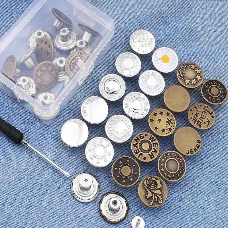 [Random Color] 10 Pcs No Sew Replacement Buttons 17 mm Detachable ...