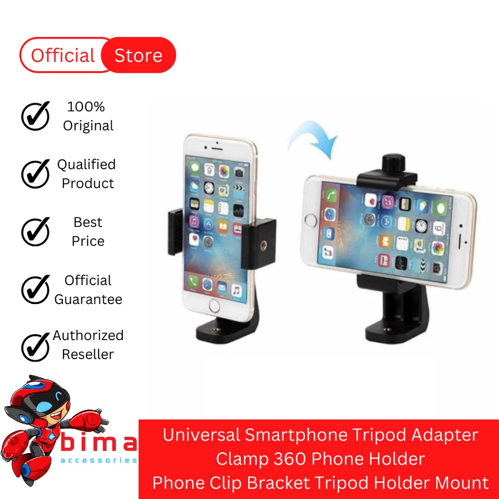 AIEACH Universal Phone Smartphone Clamp Bracket Mount Tripod Monopod ...