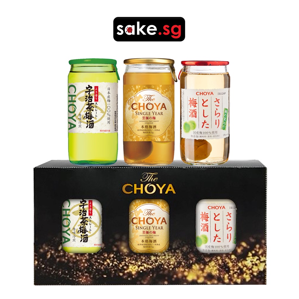 Choya Gift Set 2x160ML + 1x180ML ( CHOYA GREEN TEA UMESHU, CHOYA SARARI, CHOYA GOLDEN UME FRUIT ...