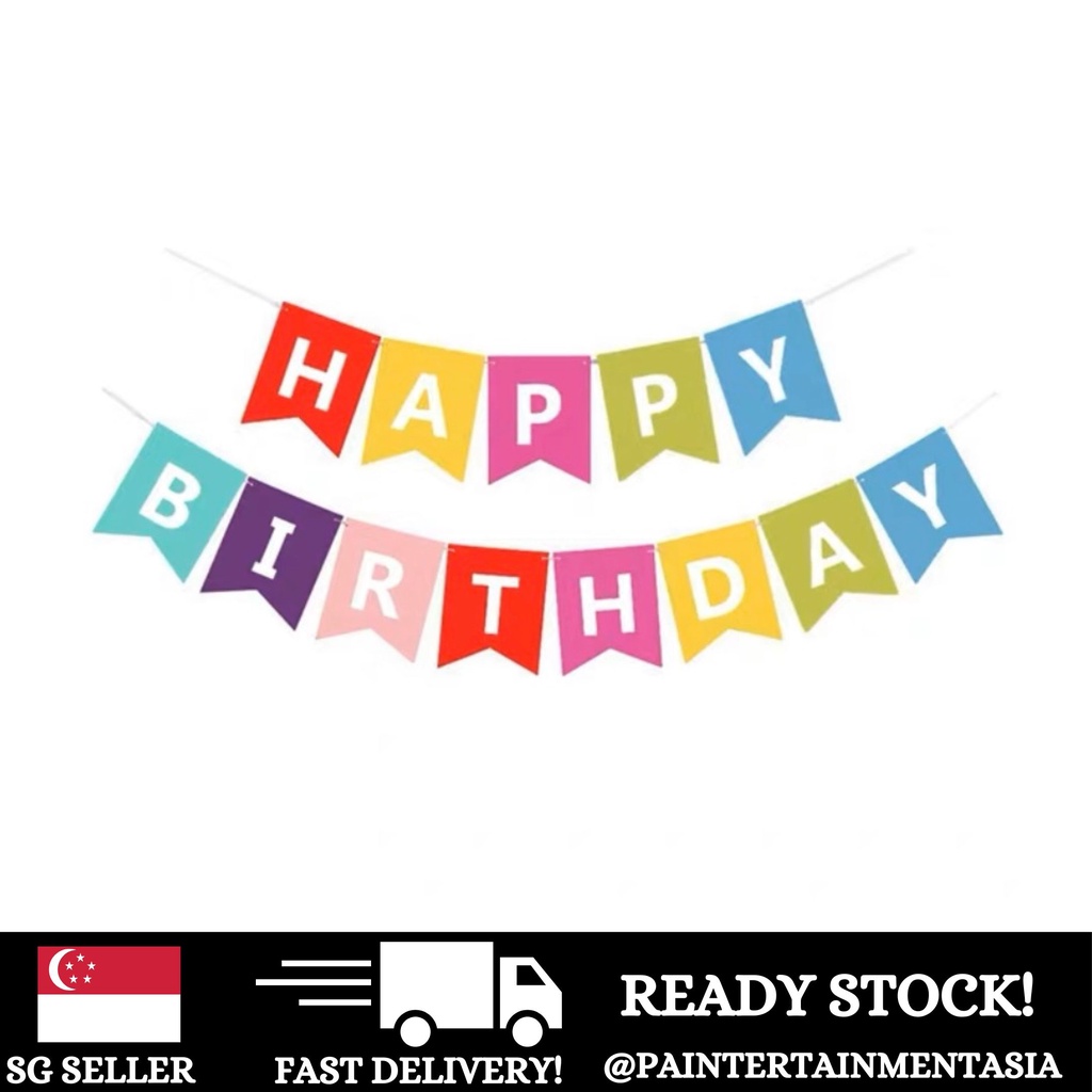 [SG SELLER] Happy Birthday Banner | Rainbow Themed Birthday Banner ...