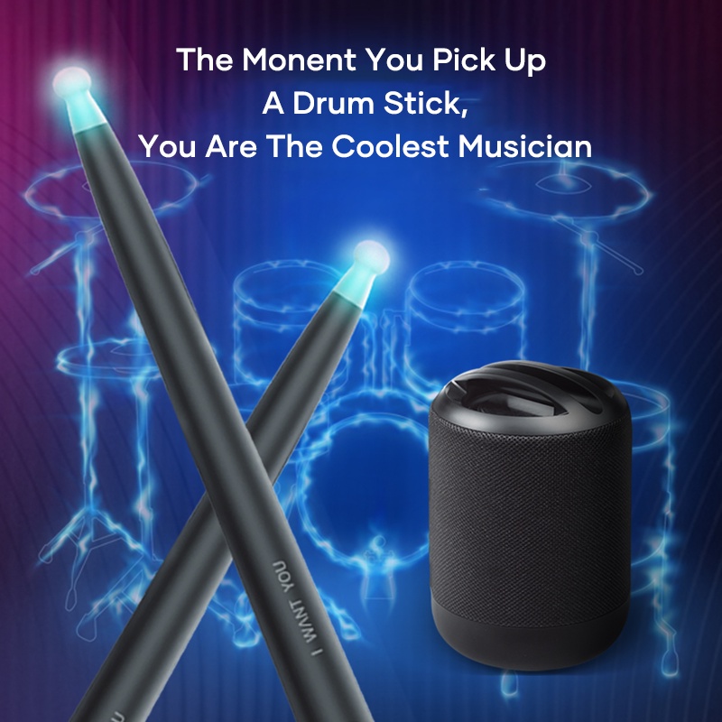 KOShobby PocketDrum 2 Pro Air Drum Sticks Electronic Drumstick With Light Portable Tutorial Game ...