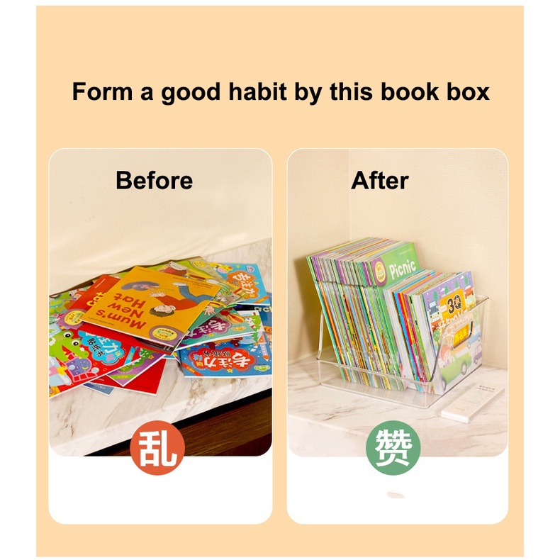 Art Living Transparent Book Storage Box Accessories Organizer Clear ...