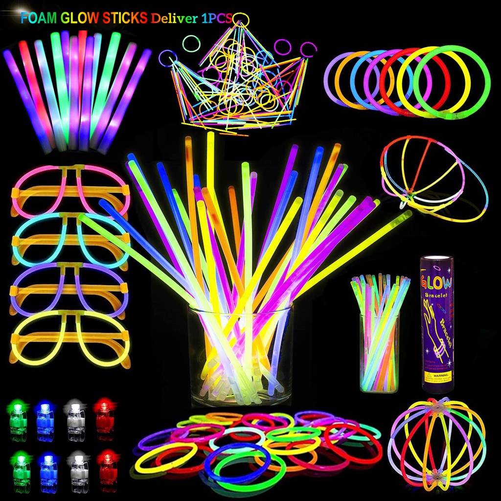 Party Fluorescent Light 200PCS Glow Stick Bracelets Glow in the dark ...