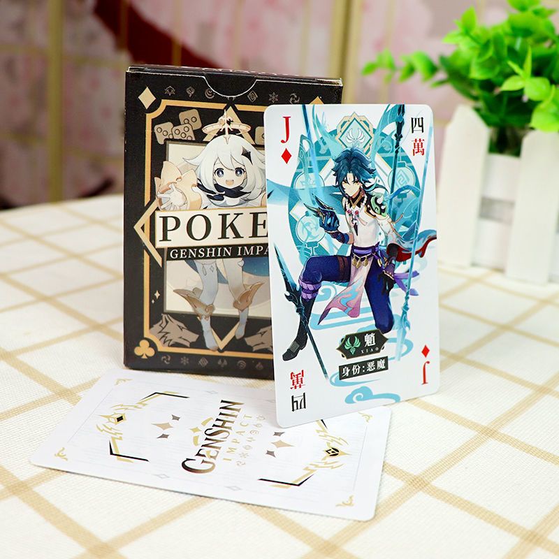 Genshin impact 3in1 Poker card laser flash Honkai 3 Multifunctional ...