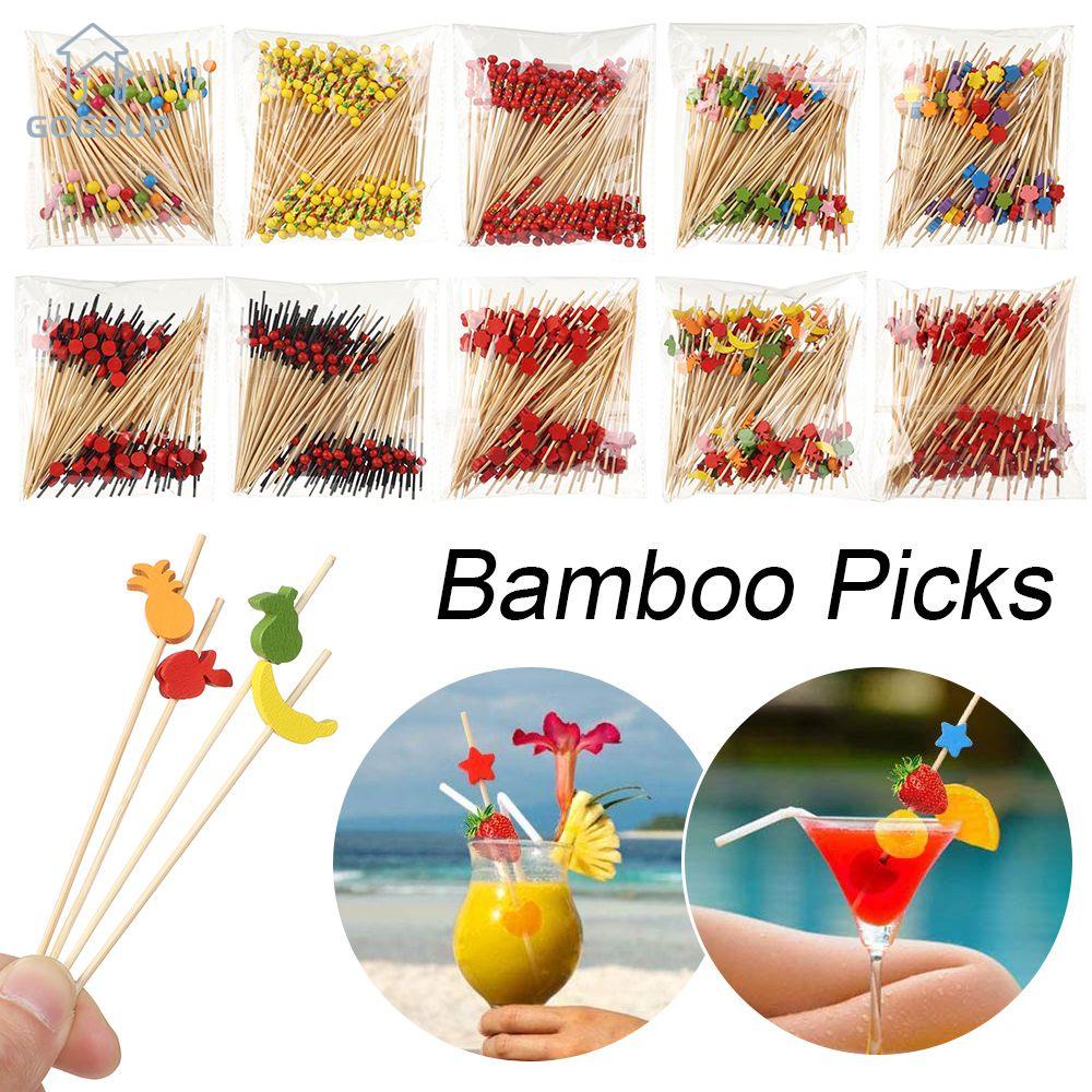 GOGOUP 100Pcs Bamboo Picks Picnic Party Supplies Salad Sandwich ...