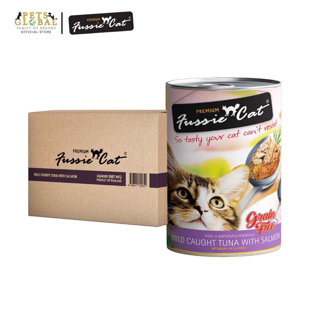 Fussie Cat Wild Caught Tuna with Salmon (400g x 24 cans) | Shopee Singapore