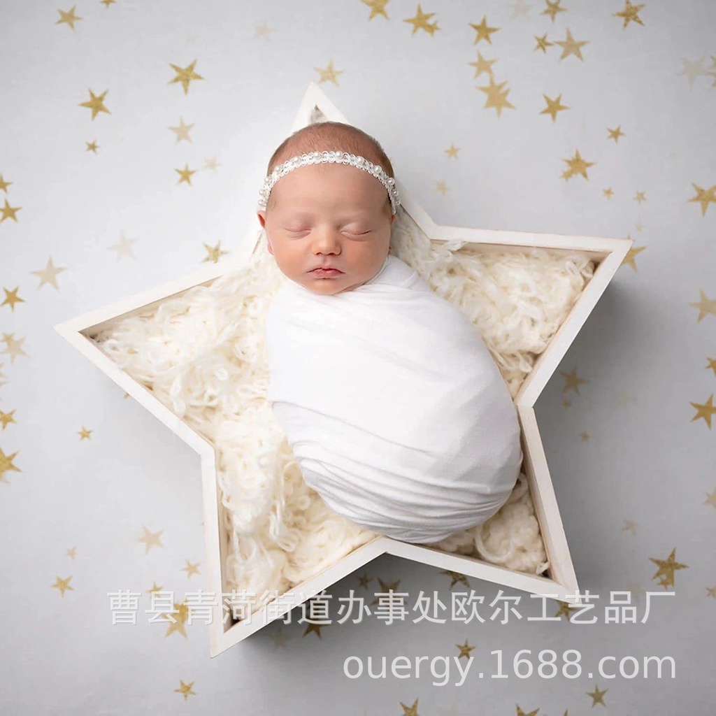 Newborn Shooting Photography Props Solid Wood Five-pointed Star Baby ...