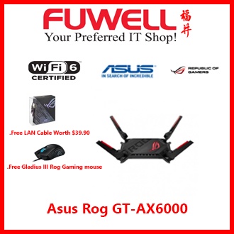 ASUS ROG Rapture GT-AX6000 Dual-Band WiFi 6 Router | Shopee Singapore