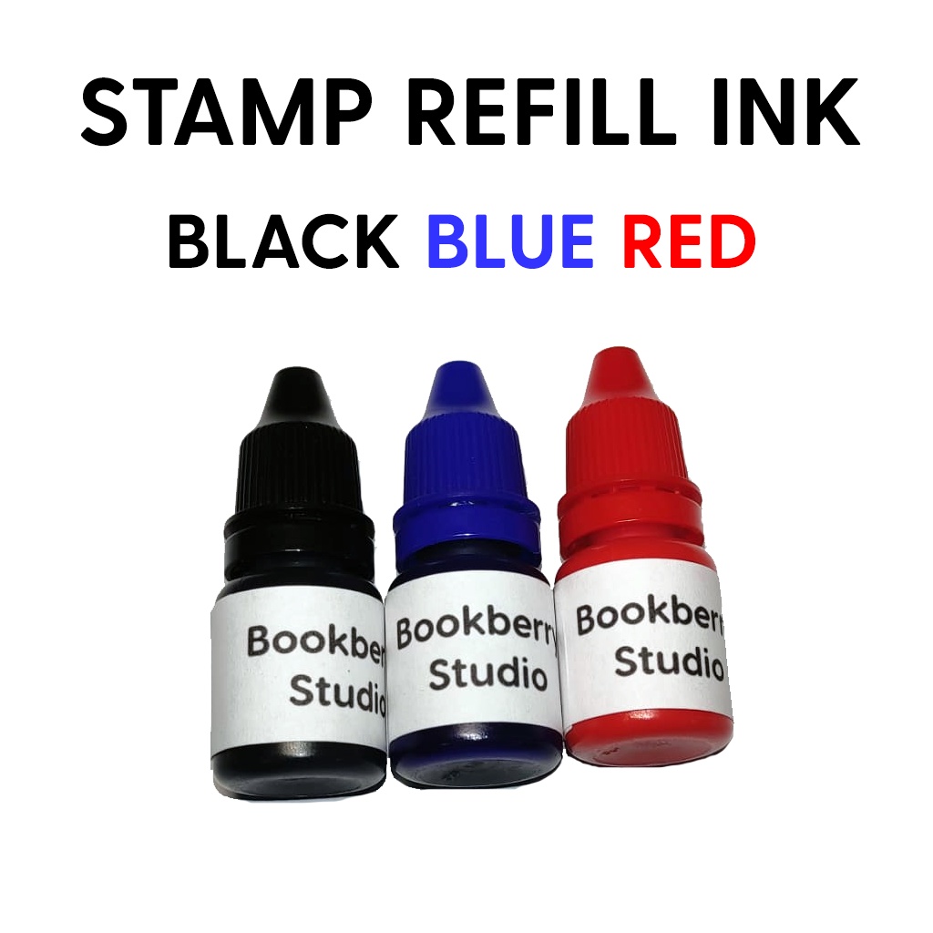 Refill Ink for Pre-Inked Stamp Chop 10ml - Flash Stamp Ink Black Red ...