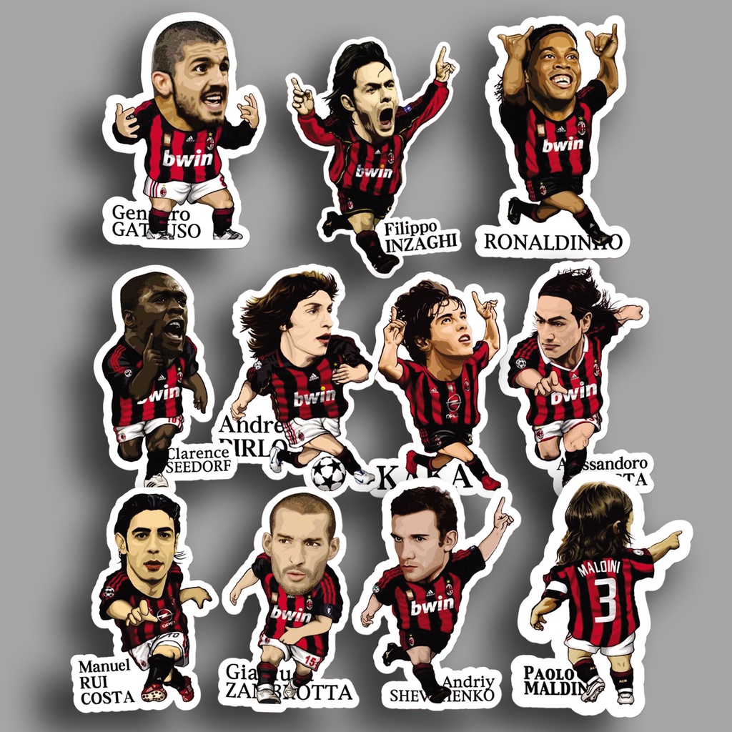 Milan AC Player Logo Aesthetic Sticker For Motorcycle | Shopee Singapore