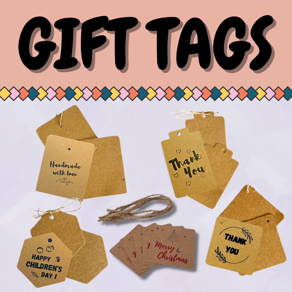 [🇸🇬] (25pcs) 275GSM Kraft Paper Gift Tags/Hang Tags/Party Favor ...