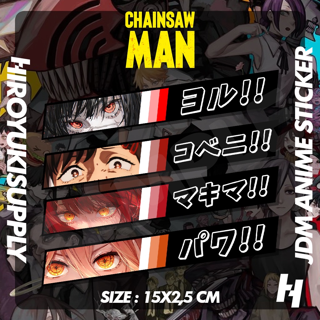 Sticker JDM Anime Chainsaw Man Slap Eyes | Shopee Singapore