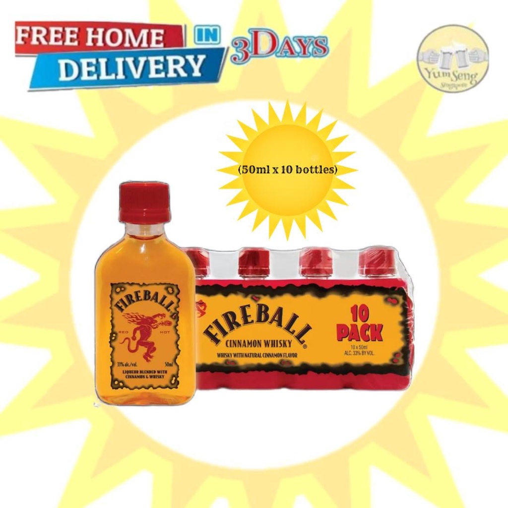 Fireball Cinnamon Whisky (50ml x 10 bottles) | Shopee Singapore