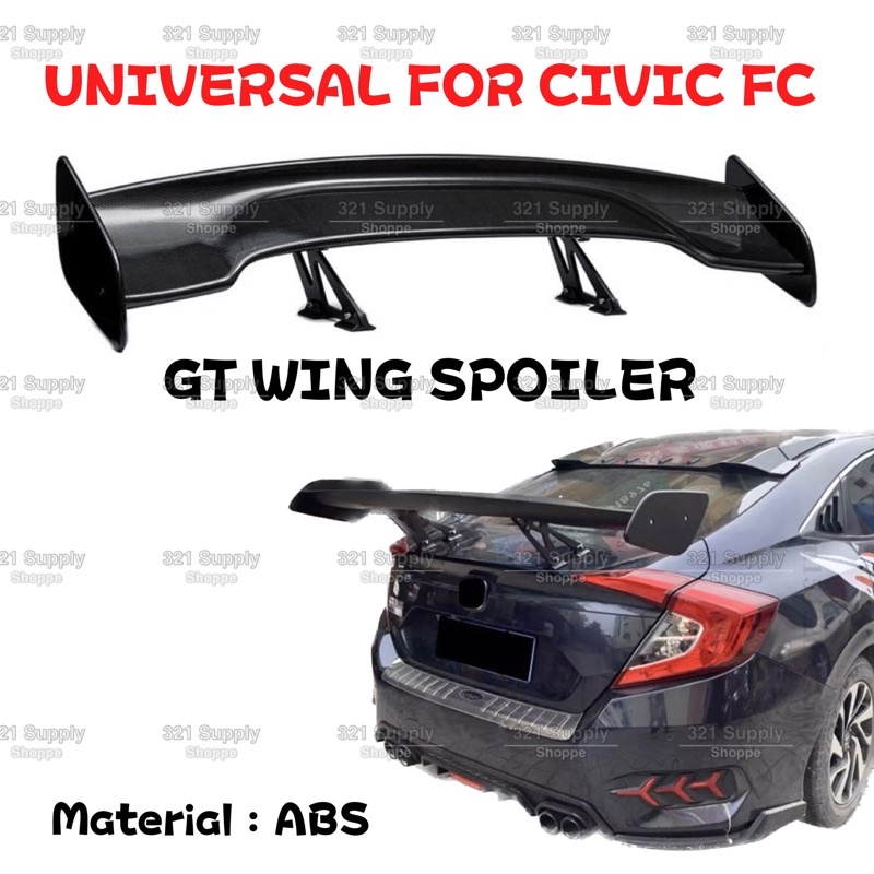CIVIC FC FD EK EG CITY GT WING REAR SPOILER UNIVERSAL FOR : ALL SEDAN CAR WIRA WAJA PERSONA SAGA ...