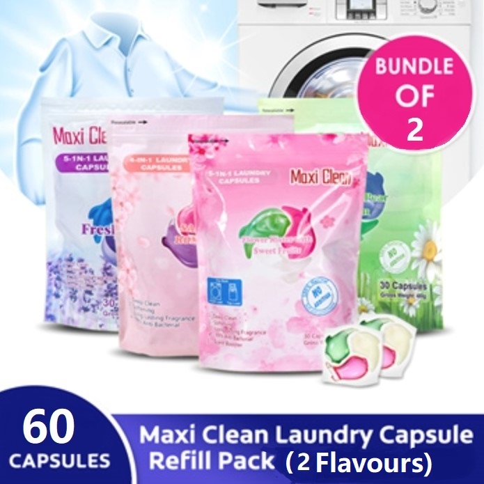 Must Buy 1+1 5-in-1 Maxi Clean Laundry refill (1 pack Flower Kisses ...