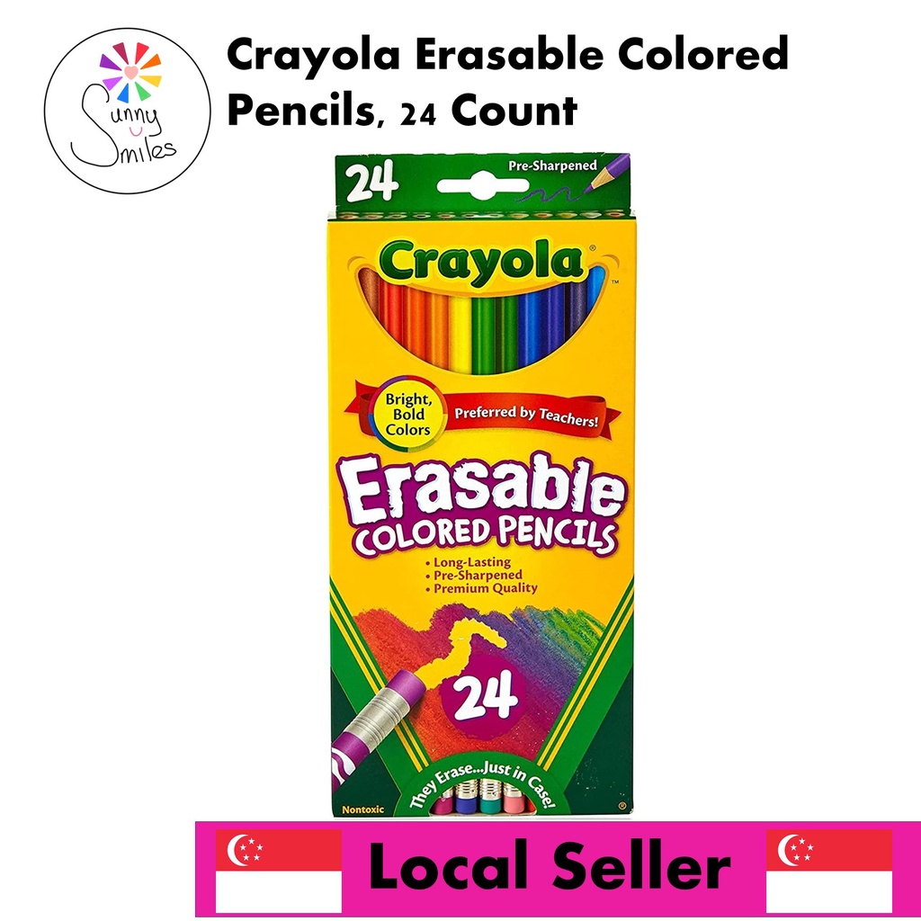 Crayola Erasable Colored Pencils, 24 Count | Shopee Singapore