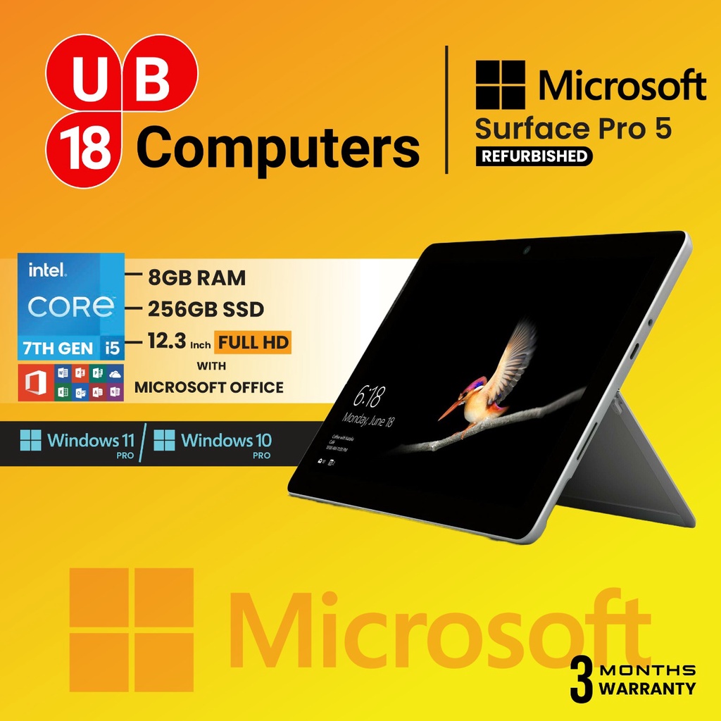Microsoft Surface Pro 4, i5 6th GEN , 8GB 256GB SSD Windows 11 PRO, MS Office,(Refurbished ...