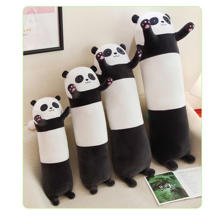Panda Pillow Long Strip Pillow Bear Doll Plush Doll Cute Girl Bed with ...