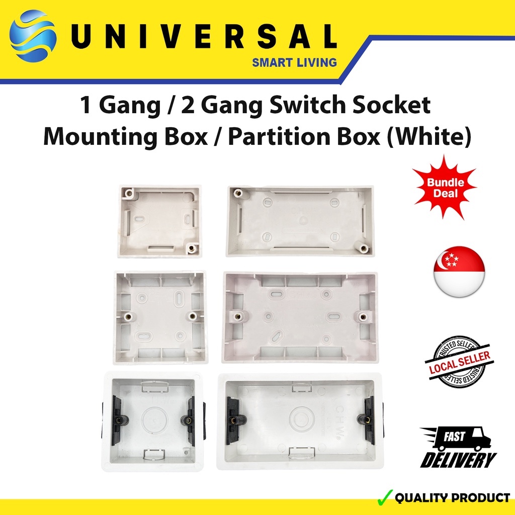 [SG SHOP SELLER] 1 Gang / 2 Gang Switch Socket Mounting Box / Partition ...