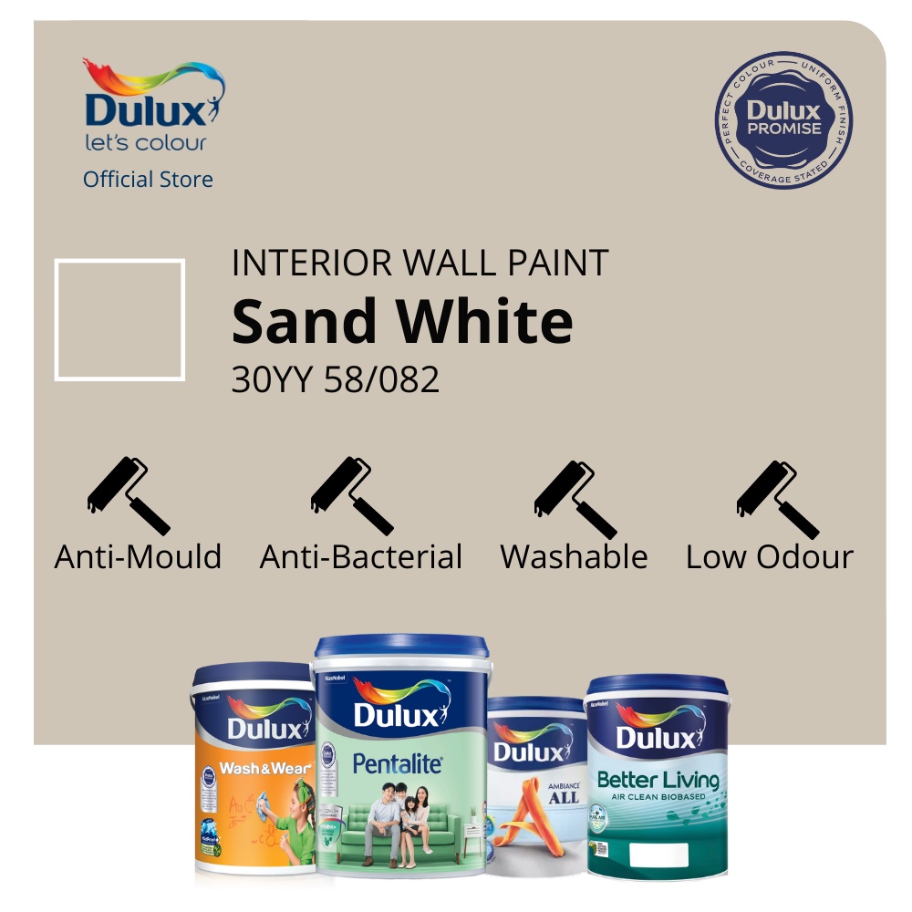 Dulux Wall/Door/Wood Paint - Sand White (30YY 58/082) (Ambiance All ...