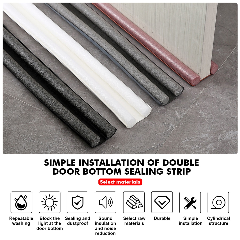 Door Bottom Gap Seal Strip Blocks Out Insects Dust And Noise Reduction ...