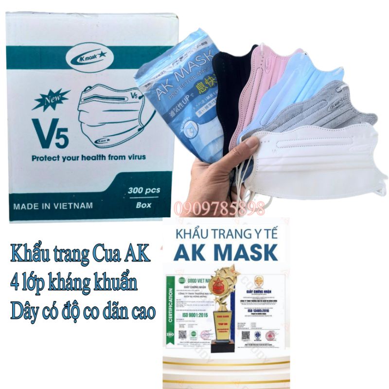 Bag of 10 Cua AK Mask masks, 4 antibacterial layers, many colors for ...