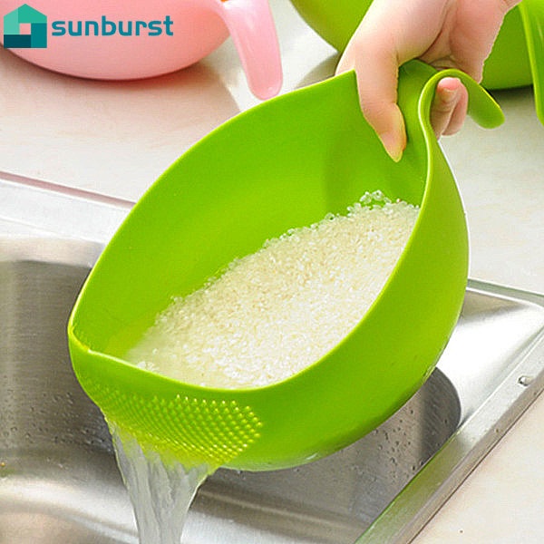Rice Washing Basin Plastic Vegetable Fruit Beans Drainer Rice Sieve ...