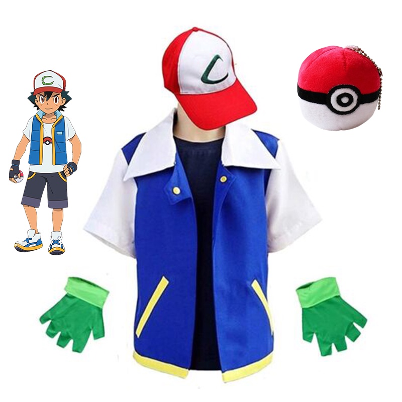 Pokemon Go Ash Ketchum Trainer Cosplay Jacket Coat Pocket Monster ...