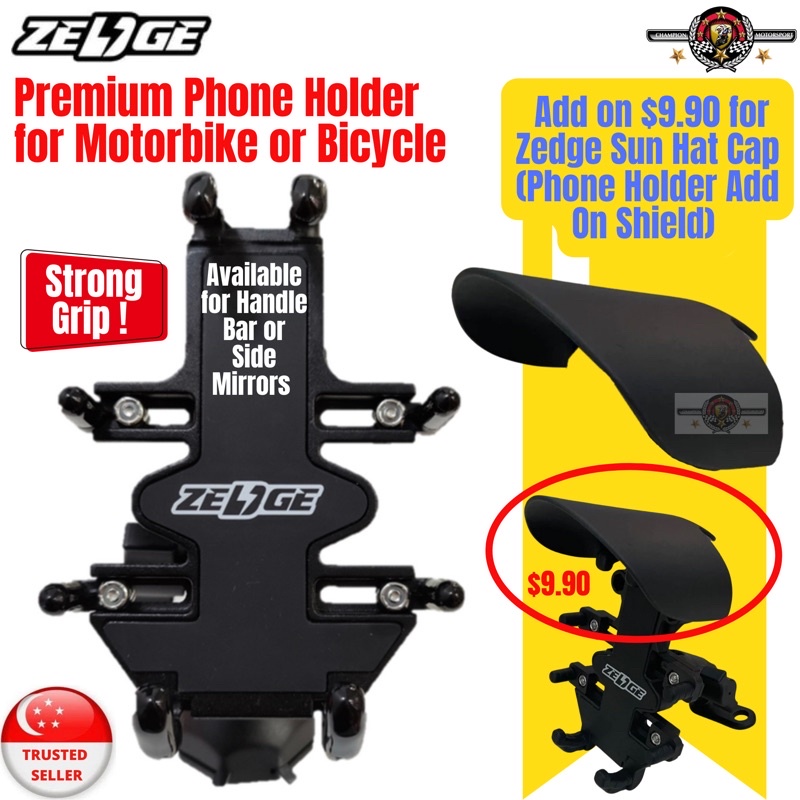 ZEDGE Premium Phone Holder for Motorbike / Bicycle (Side Mirror/ handle ...