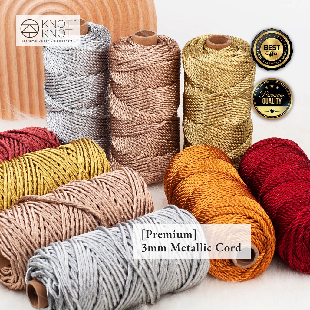 [Premium] Macrame 3mm Metallic Cord | Rope DIY| Handmade Craft Material ...