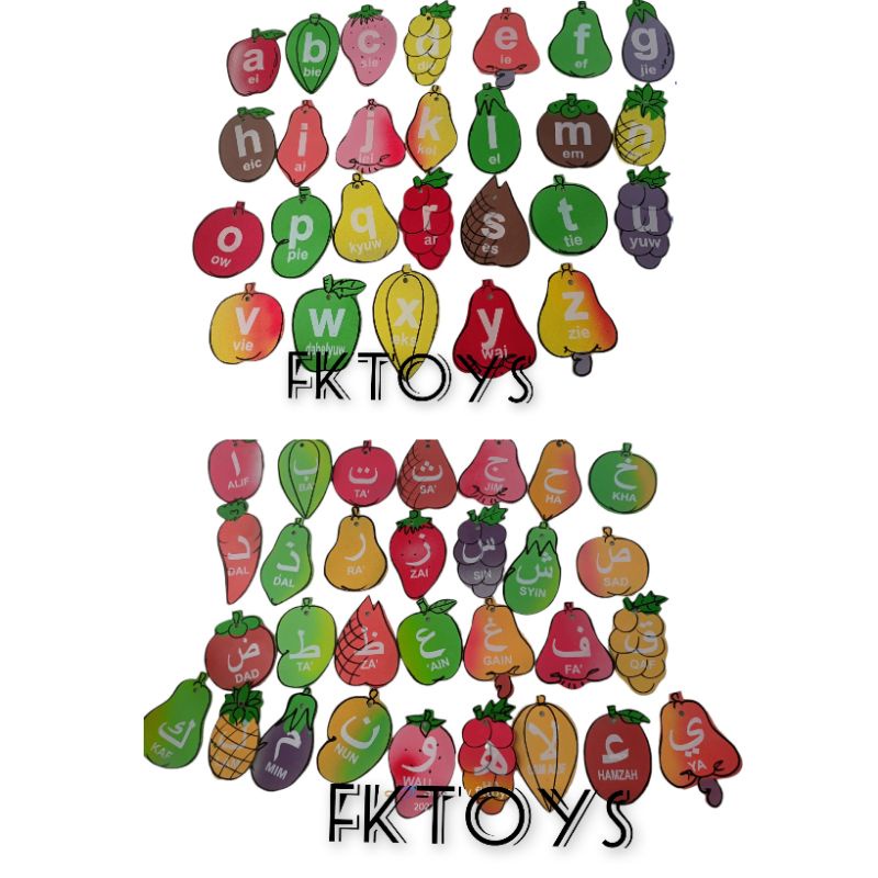 Alphabet Fruit Educational Toys & Wall Mounted Kindergarten Paud Props ...