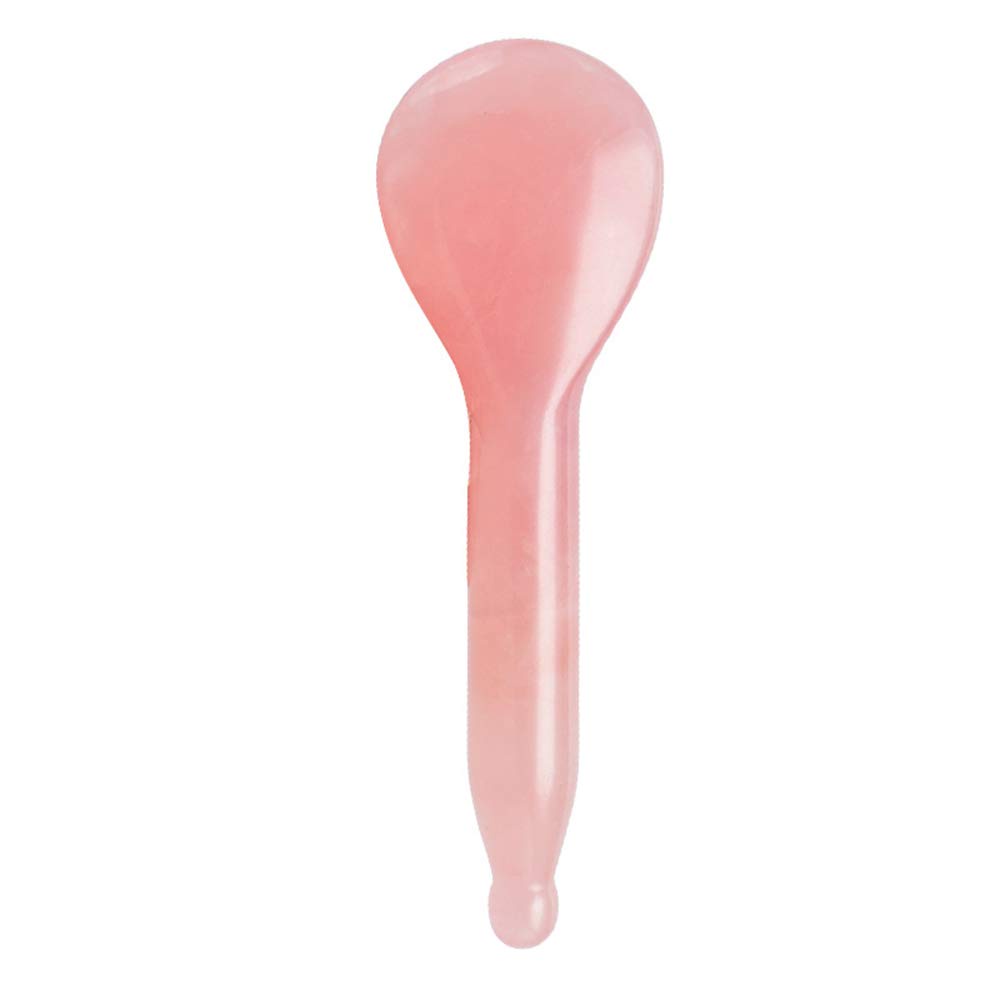 Rose Quartz Jade Spoon Roller Real Gua Sha Board Mushroom Massager Face ...