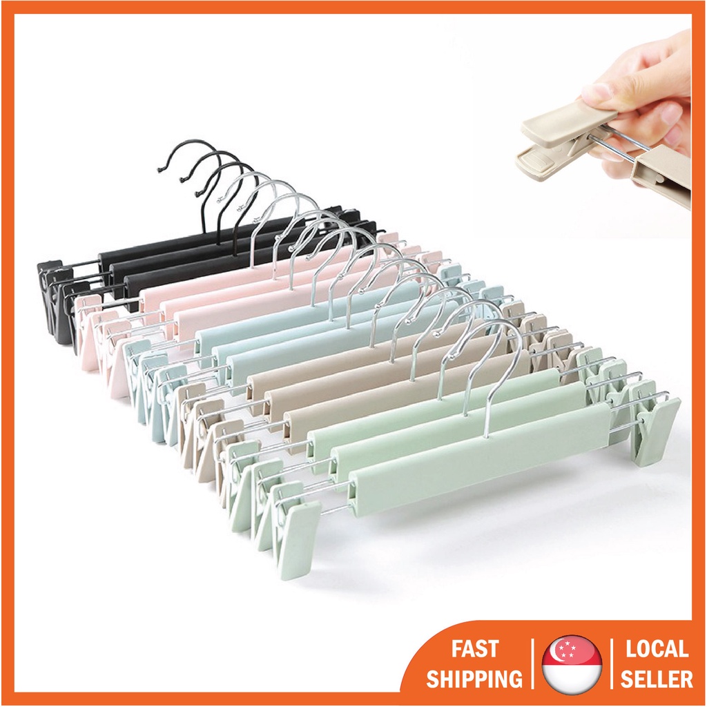 [SG Seller] Anti Slip Clip Pants Hanger for Pants Skirt T-shirt Kid ...