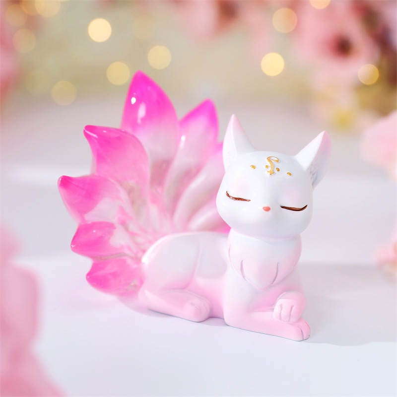 New Nine Tail Fox Blind Box Desktop Decoration，Resin Doll, Action ...
