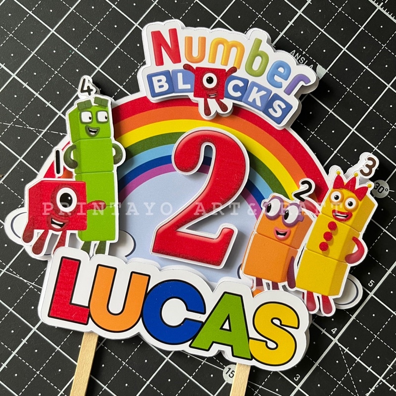NUMBER BLOCKS 2D CAKE TOPPER CUSTOMIZED | Shopee Singapore