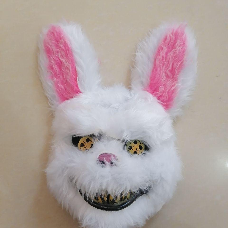Rabbit Mask Female Horror Bloody Bear Mask Male Blay Dress-up Headgear ...