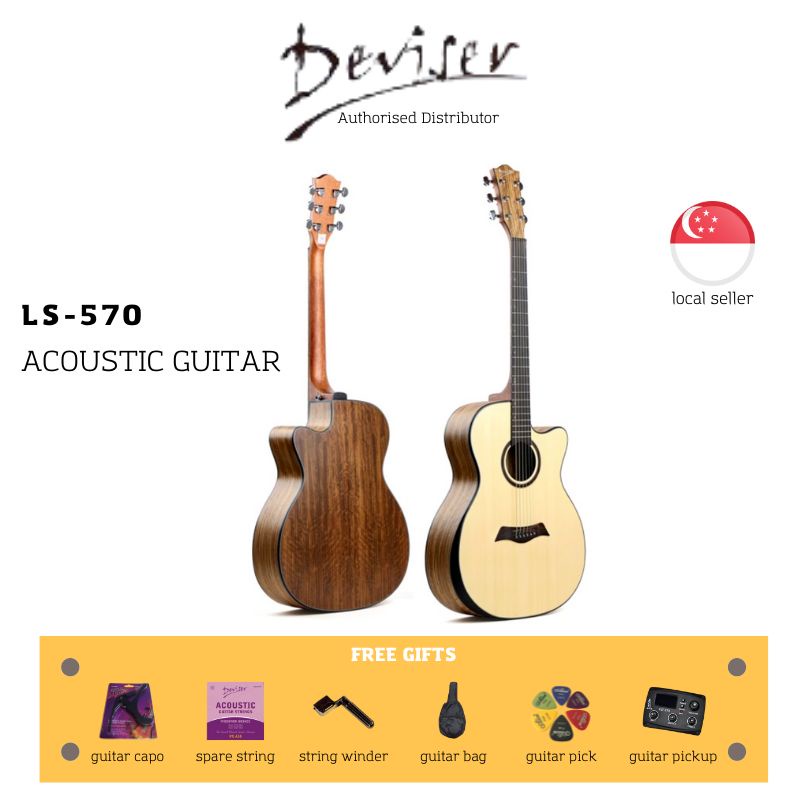 🔥IN STOCK🔥 Deviser 40" Electric Acoustic Guitar with Electronic Pickup | Shopee Singapore