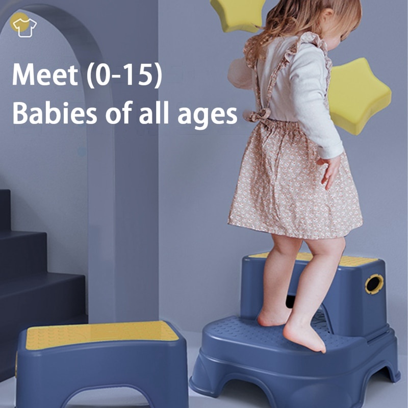Double Layer Toddler Step Stool 2 in 1 Two Step Stool for Kids ...