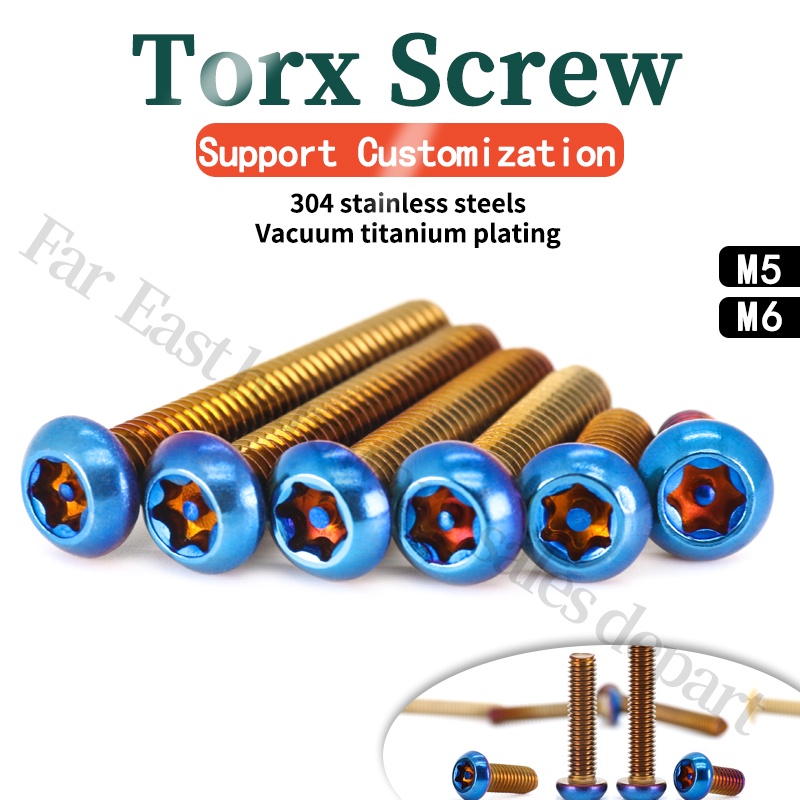 Torx Anti-Theft Screw Titanium Blue Titanium Bolt Motorcycle Refitting ...