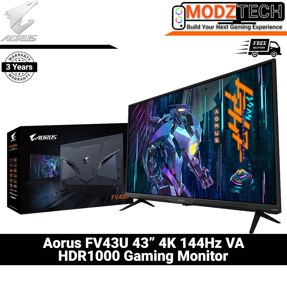 Aorus FV43U 43" 4K HDR1000 VA 144Hz Gaming Monitor (FREE DELIVERY ...