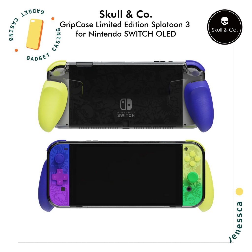 Casing Switch V1/V2/OLED Splatoon 3 Skull & Co. Neogrip GripCase | Shopee Singapore