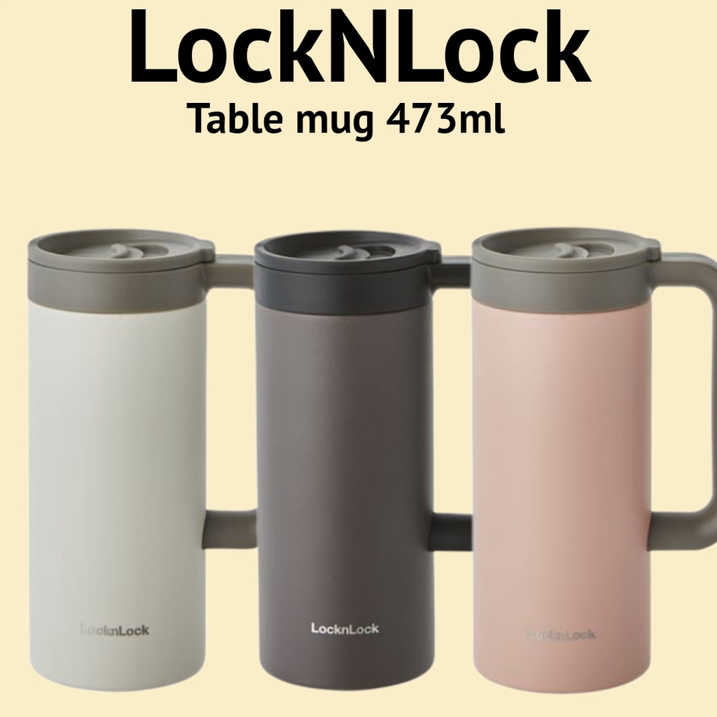 [LockNLock] TABLE MUG 473ml 3 Colors (IVORY Pink Gray Color) | Shopee ...